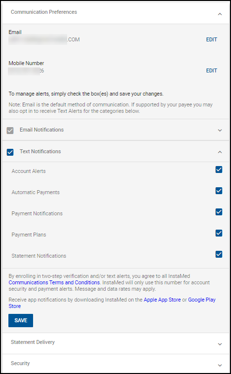 Enroll in Text Message Notifications
