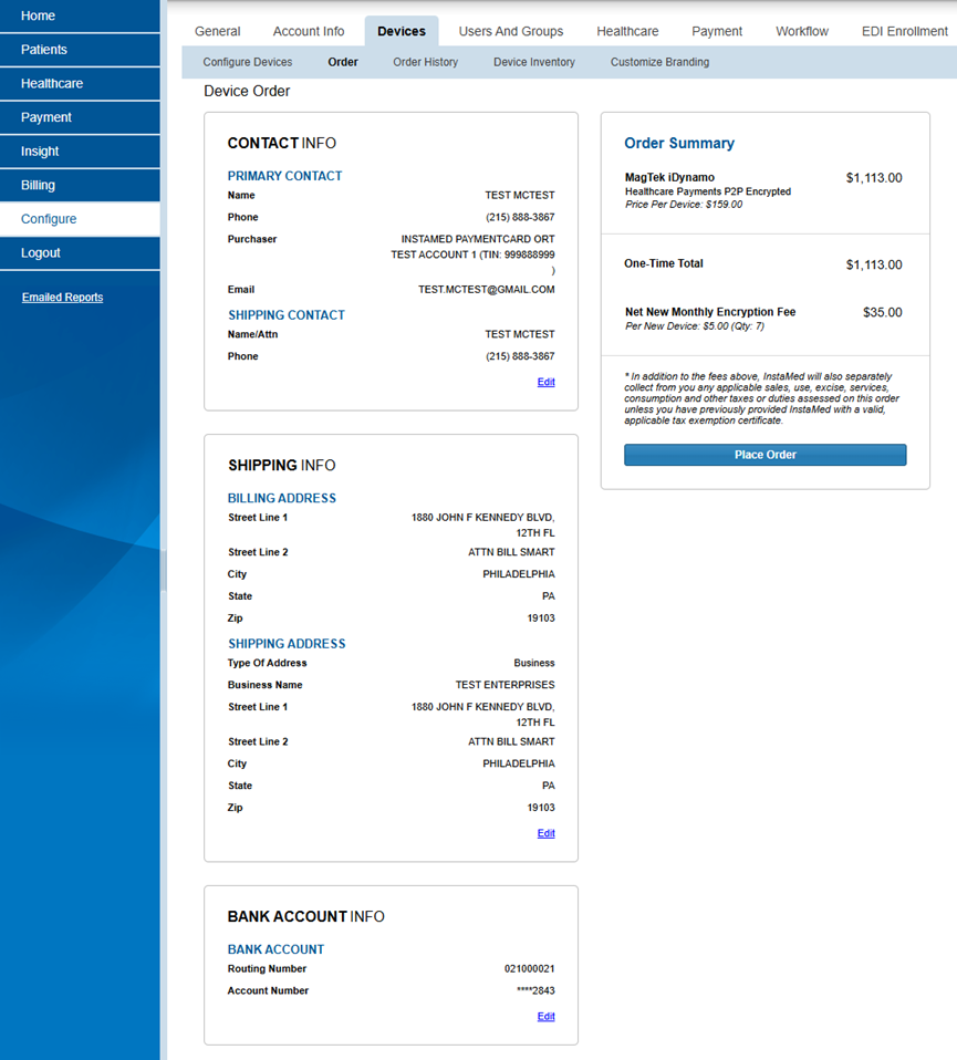 Online Device Ordering Customer FAQs