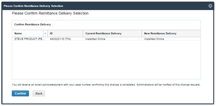 Change Payer Payments Remittance Delivery