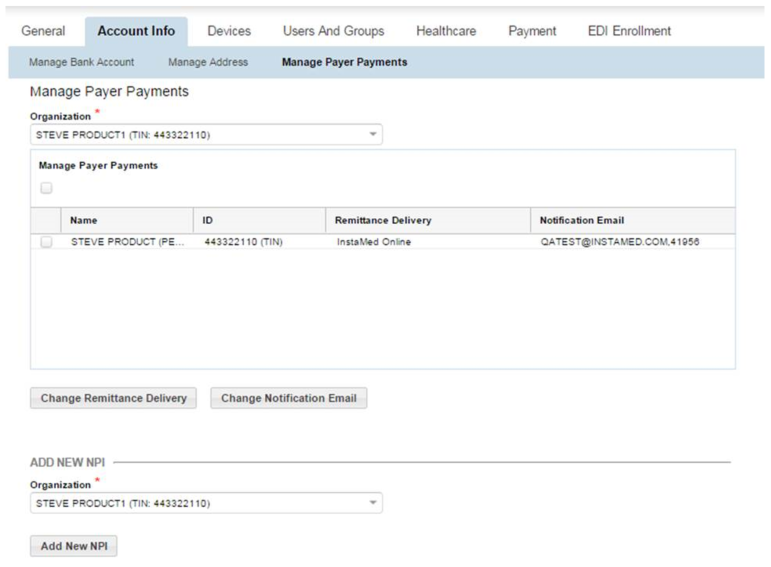 Add New NPI for Payer Payments (ERA)