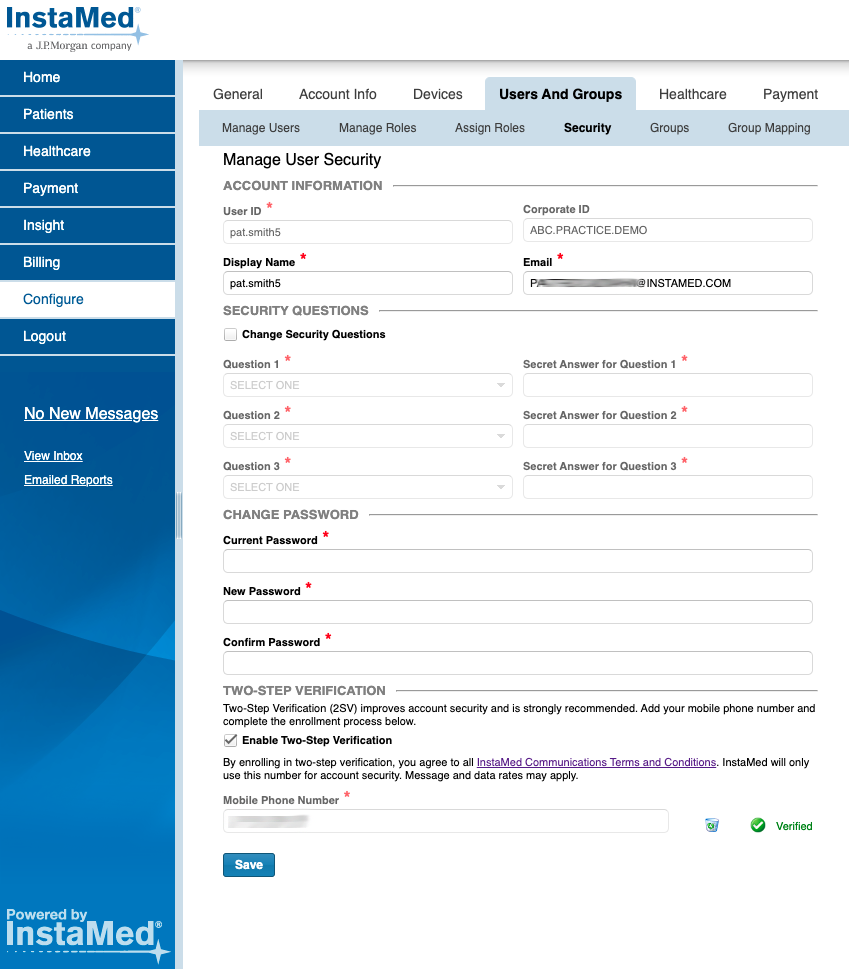 Two-Step Verification (2SV) Configuration