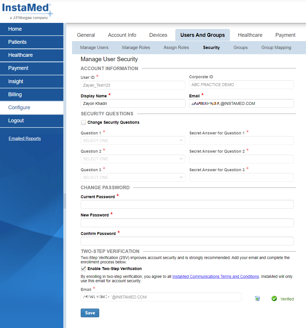 Two-Step Verification (2SV) Configuration