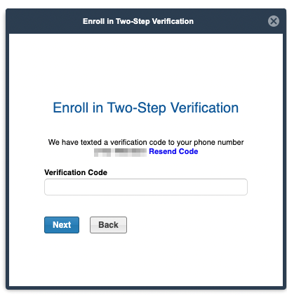 Two-Step Verification (2SV) Configuration