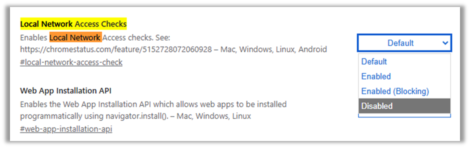 InstaMed Device Service Issues and Browser Local Network Restrictions